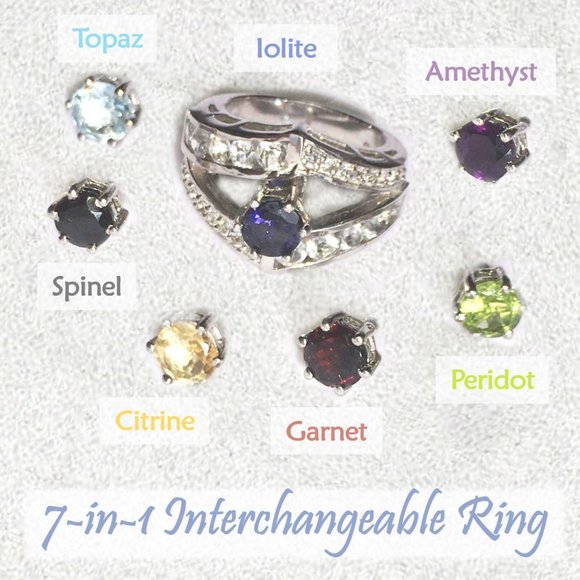 Limited Edition | Jewelry | 7 Rings In Interchangeable Gemstones 925 ...